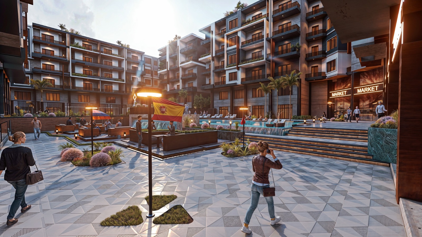 Iconic Resort AL_Hadaba street in Hurghada . (Egypt, Al Bahr al Ahmar ...